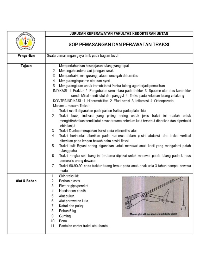 SOP Pemasangan dan Perawatan Traksi | PDF