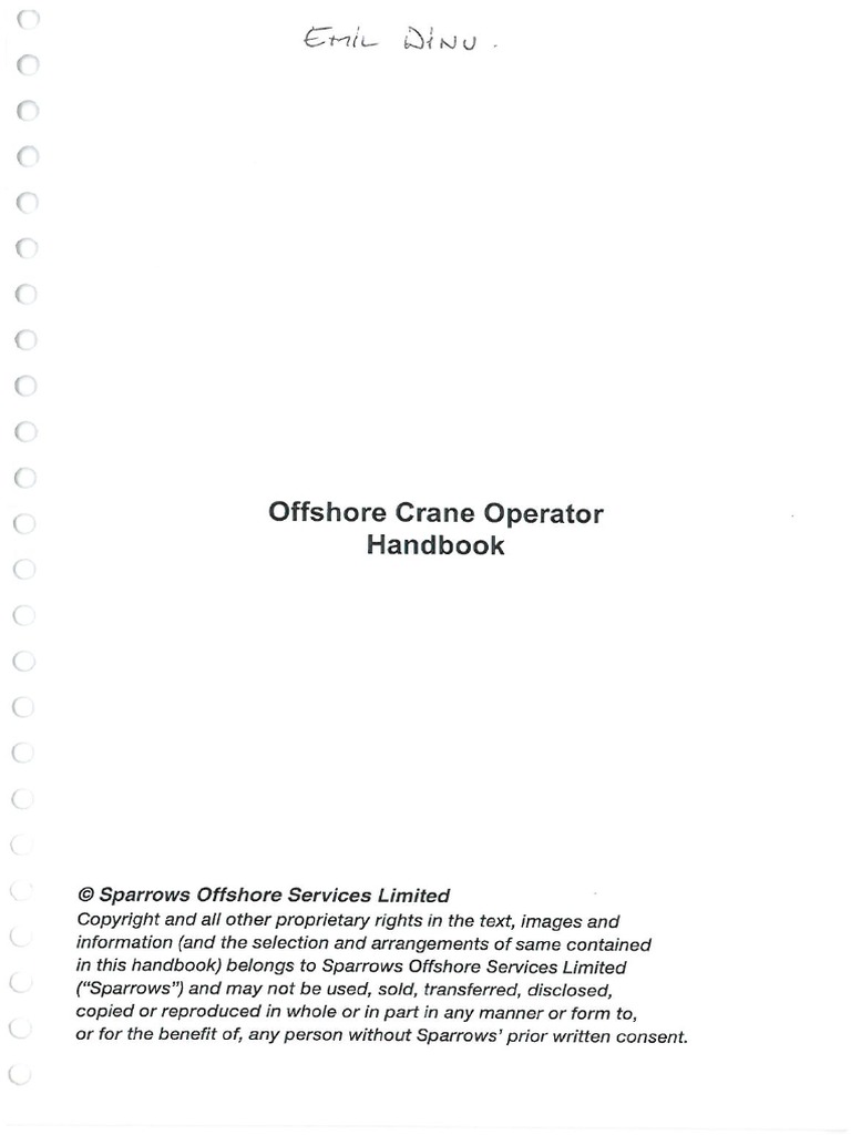 Offshore Crane Operator Handbook | PDF