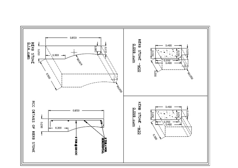 Kerb Stone Dwg-Model | PDF