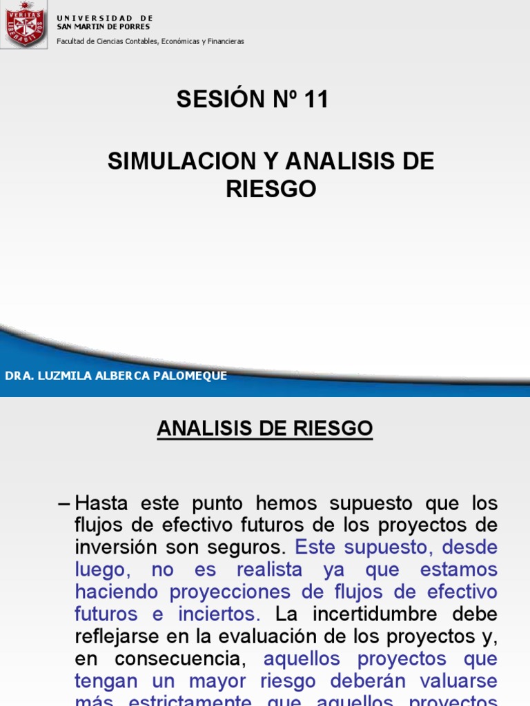 Sesion 11 Simulación y Analisis de Riesgo | PDF | Riesgo | Incertidumbre