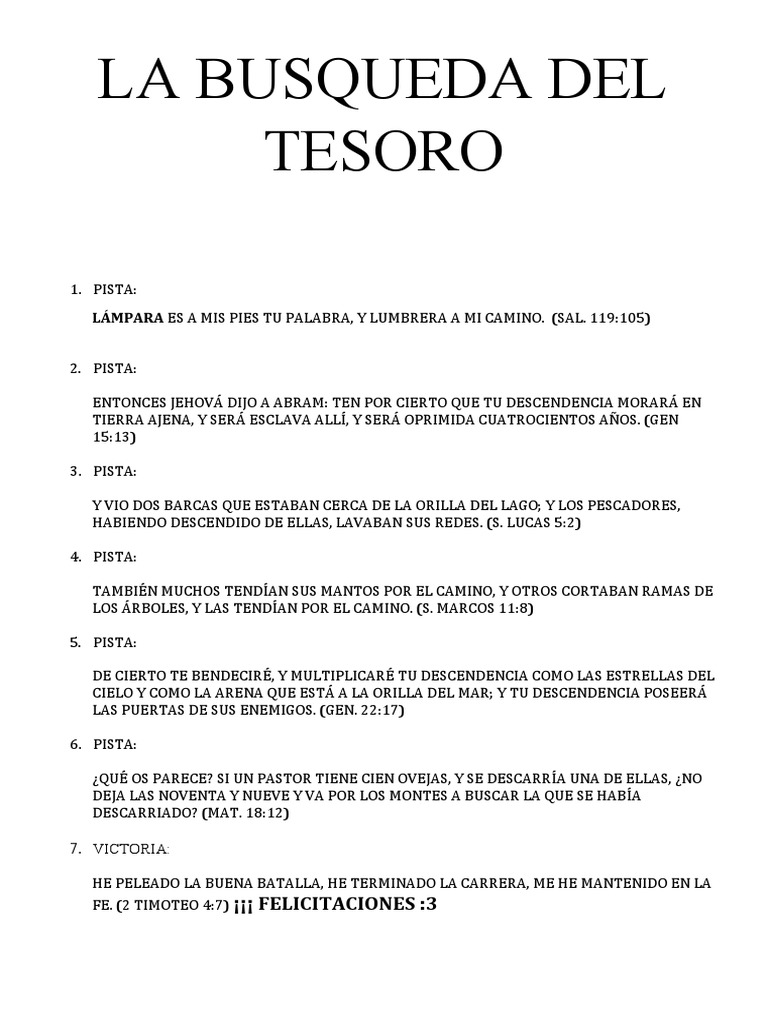 La Busqueda Del Tesoro | PDF