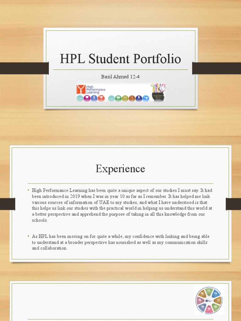HPL Student Portfolio | PDF | Metacognition | Education Theory