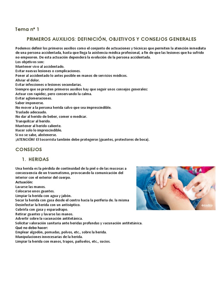 Primeros Auxilios | PDF | Herida | Primeros auxilios