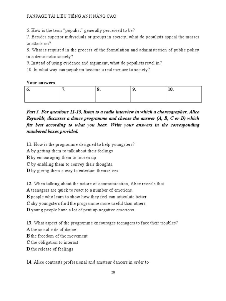 LISTENING PRACTICE FOR NATIONAL ENGLISH COMPETITION 1-đã chuyển đổi (1) (dragged) 3 | PDF ...