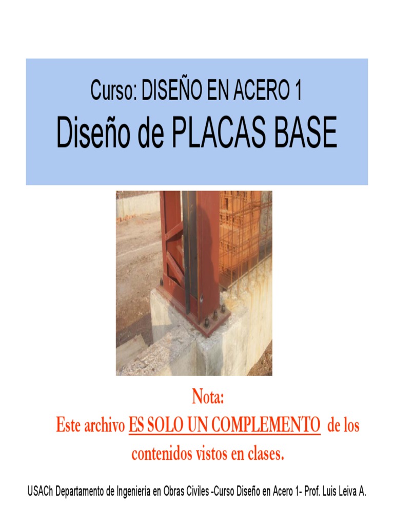 Diseño de Placas Base en Acero | PDF | Ingeniero civil | Ingeniería ...