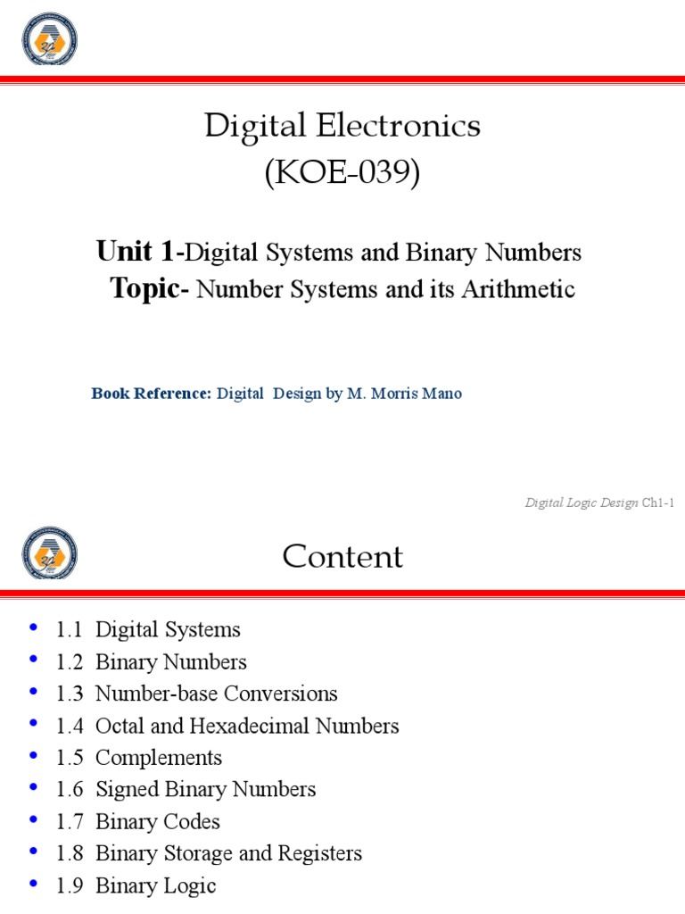 Digital Electronics: Binary Numbers and Systems | PDF | Digital Data | Digital Signal