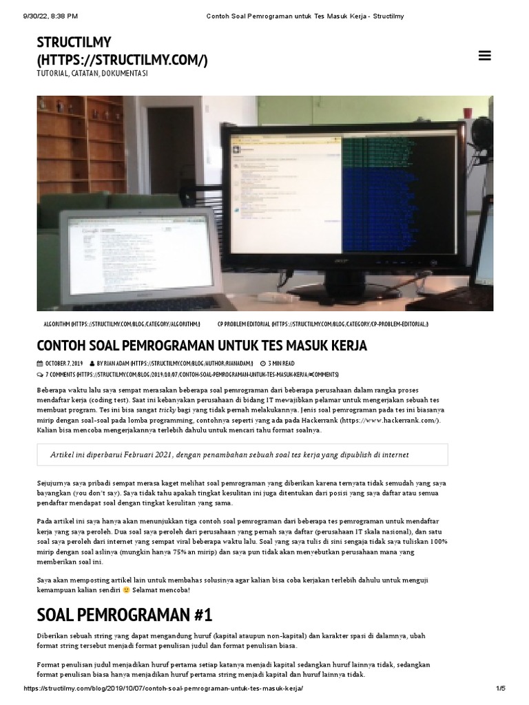 Soal Pemrograman 5 | PDF