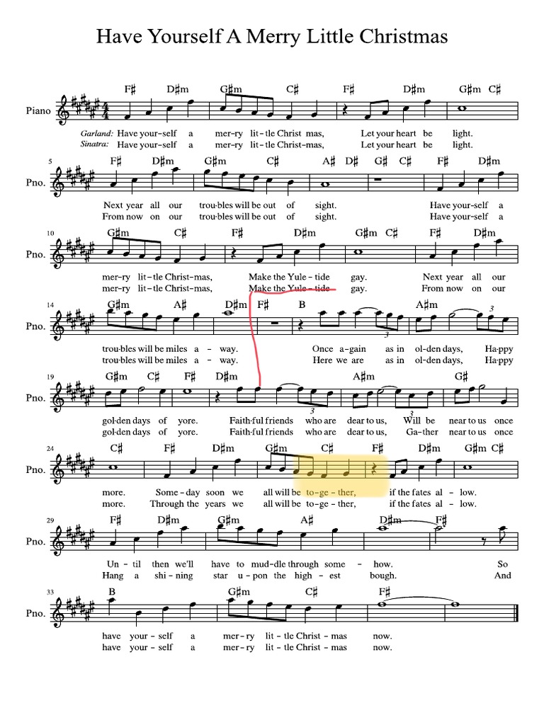 Have Yourself A Merry Little Christmas Lead Sheet F Sharp Major | PDF