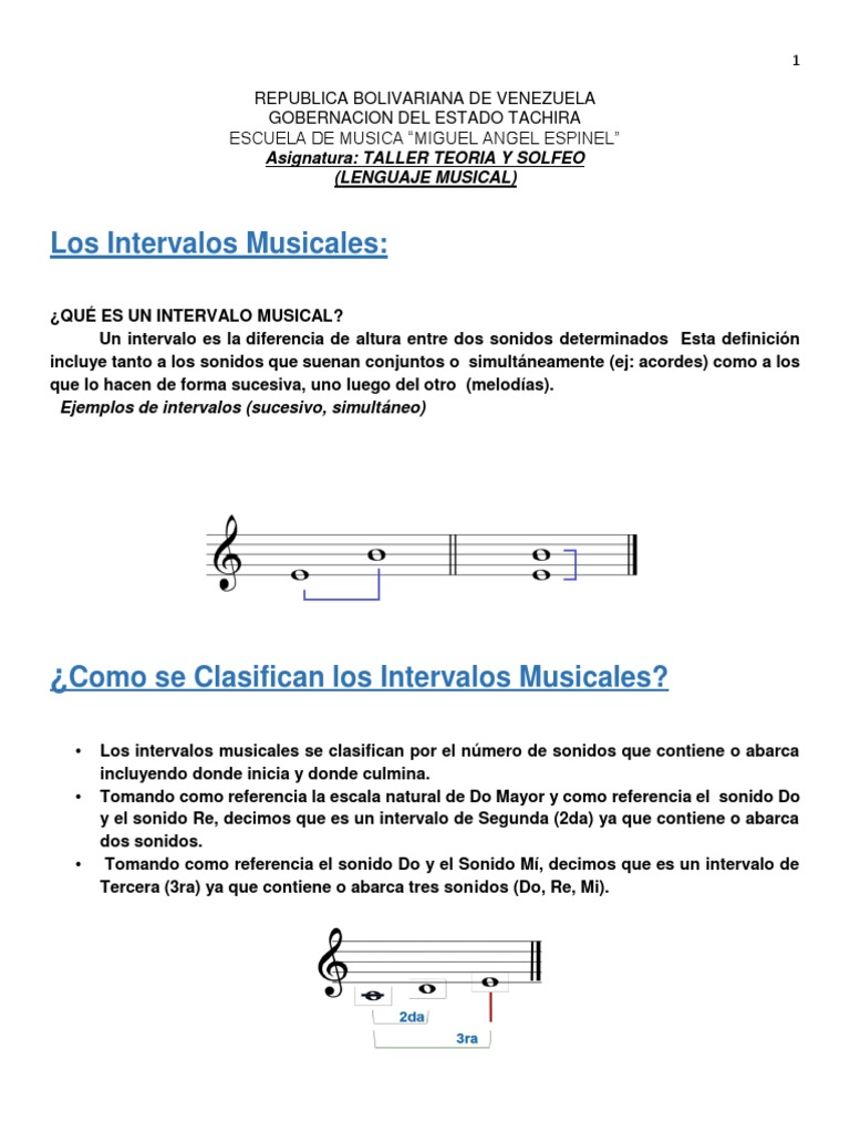 CLASE 26 1 2022 Los Intervalos Musicales | PDF | Escala (música ...