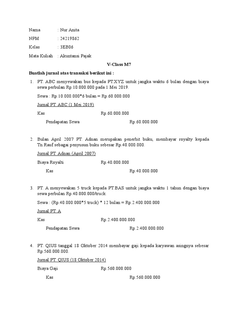 Soal Vclass Utang Dan Kewajiban Lain | PDF