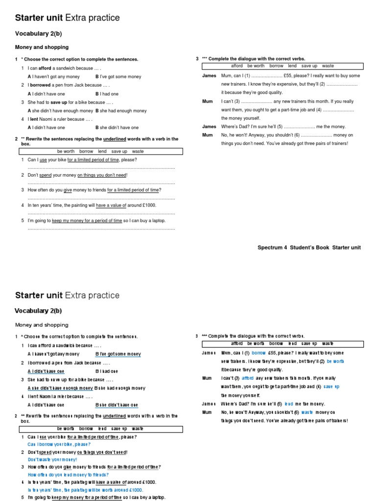Extra Vocabulary Practice 3 With Key | PDF | Linguistics