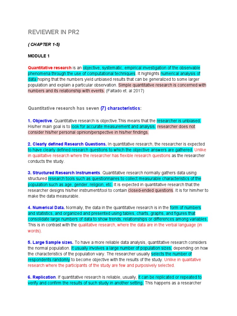 Reviewer in PR2 | PDF | Quantitative Research | Level Of Measurement