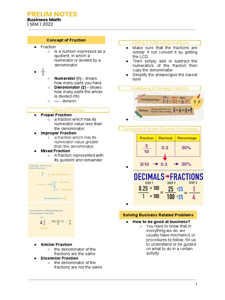 BM Notes | PDF | Percentage | Mathematical Notation