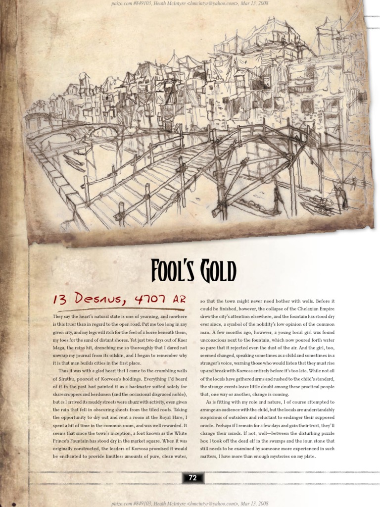 Pathfinder Journal Korvosa | PDF