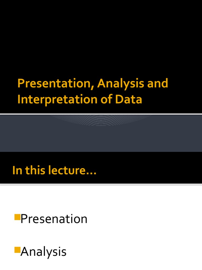 Data Presentation and Analysis Overview | PDF
