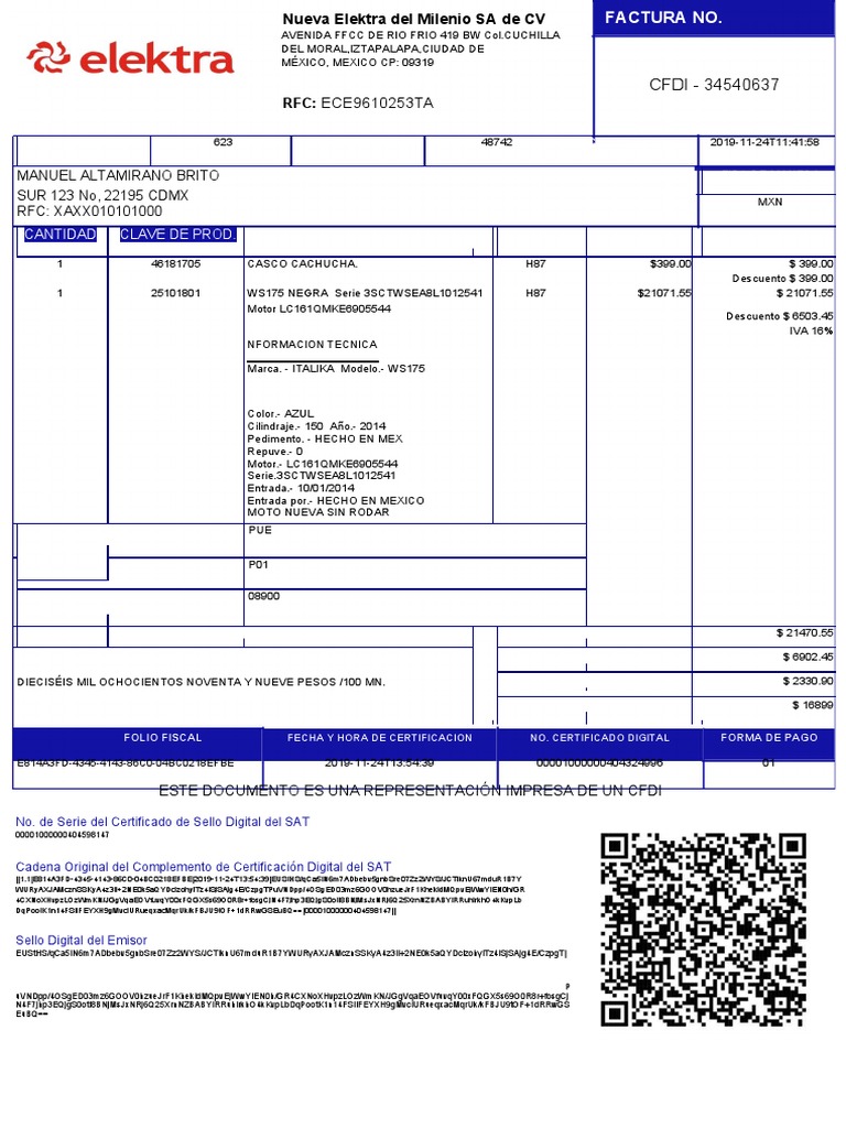 Factura Ws 175 | PDF