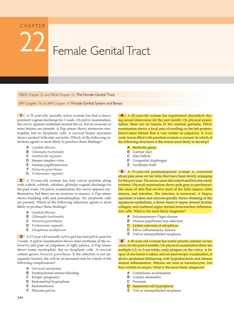 Female Genital Tract Disorders and Diseases | PDF | Cervical Cancer ...