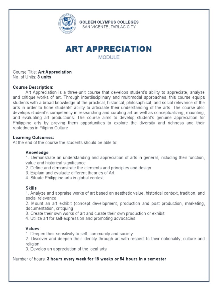 Lesson 5 - History of Art | PDF | The Arts | Aesthetics