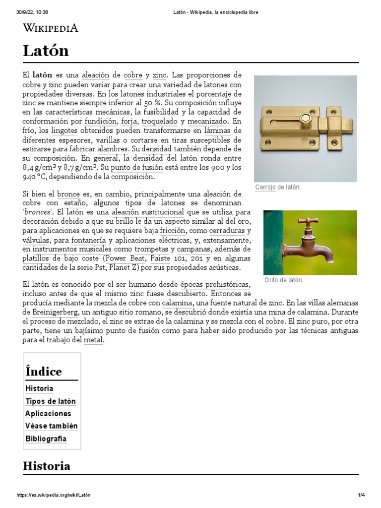 Latón | PDF | Latón | Elementos químicos