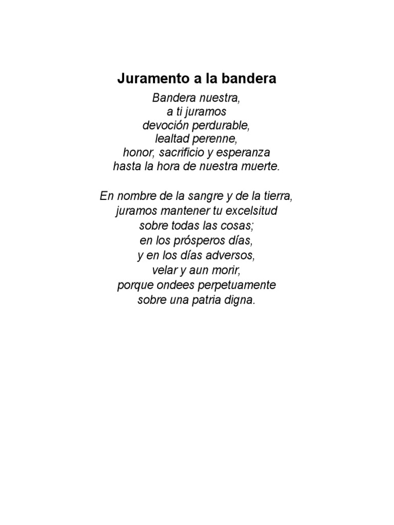 Juramento A La Bandera | PDF