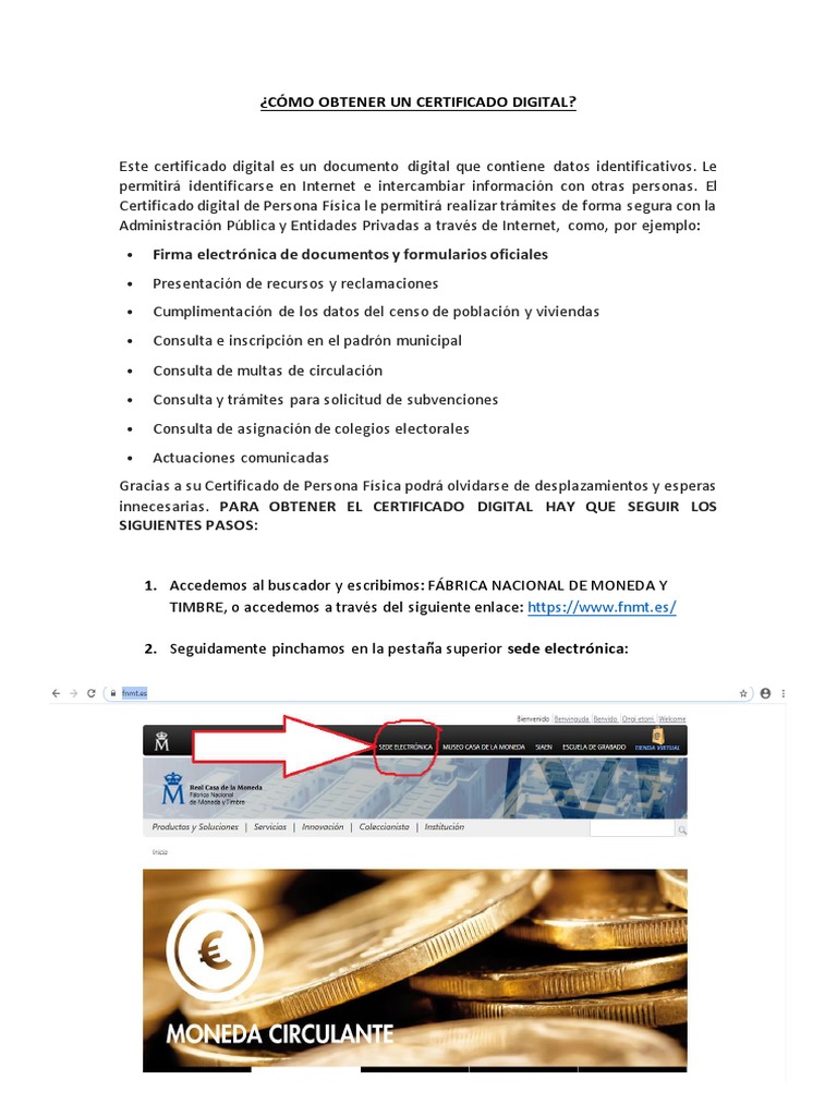 Cómo Obtener Un Certificado Digital Actualizado Pdf Internet