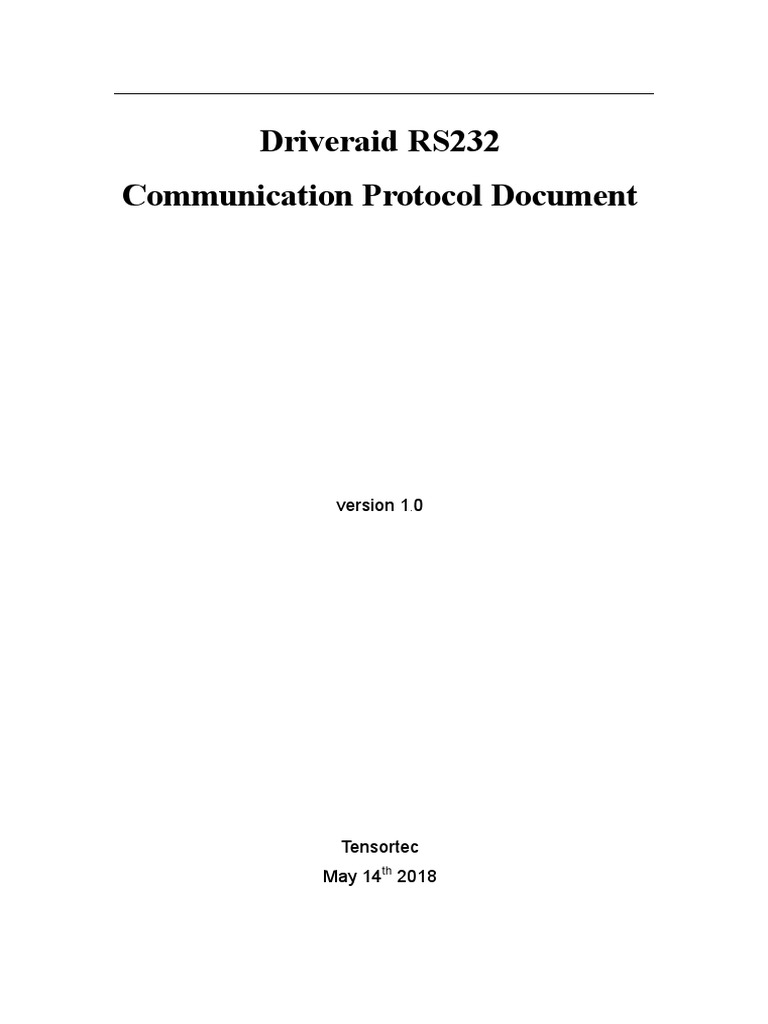 Driver Aid Serial Protocol | PDF | Multimedia | Byte