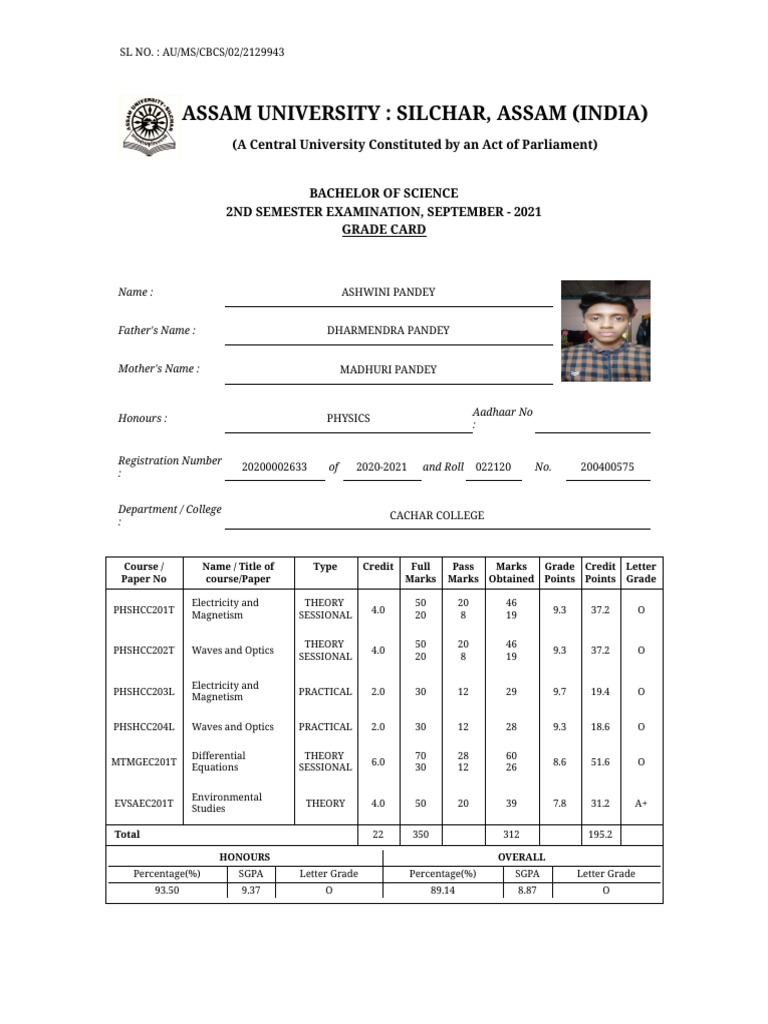 Grade Card | Download Free PDF | Course Credit | Electrical Engineering