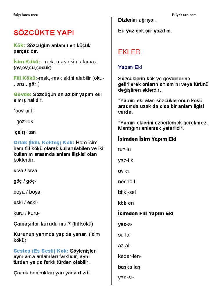 Sözcükte Yapi: Ekler | PDF