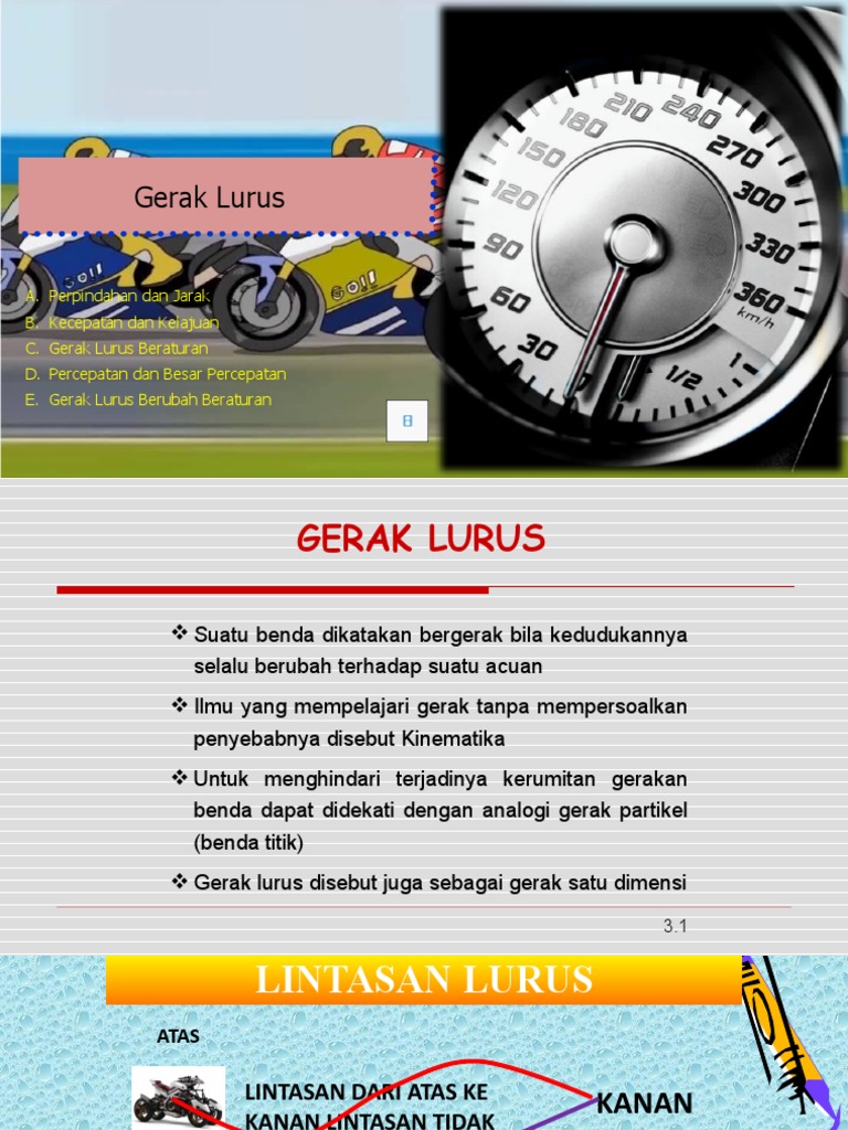Media Pembelajaran Gerak Lurus | PDF