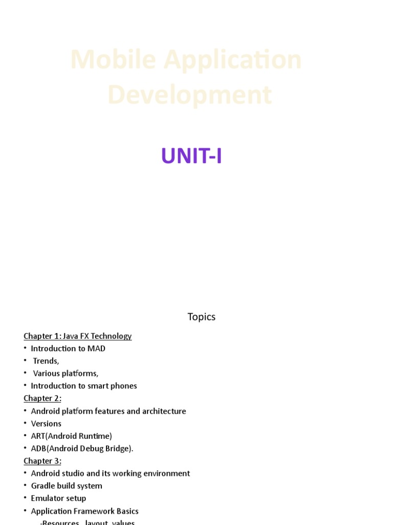 Mad Unit1 | PDF | Mobile App | Android (Operating System)
