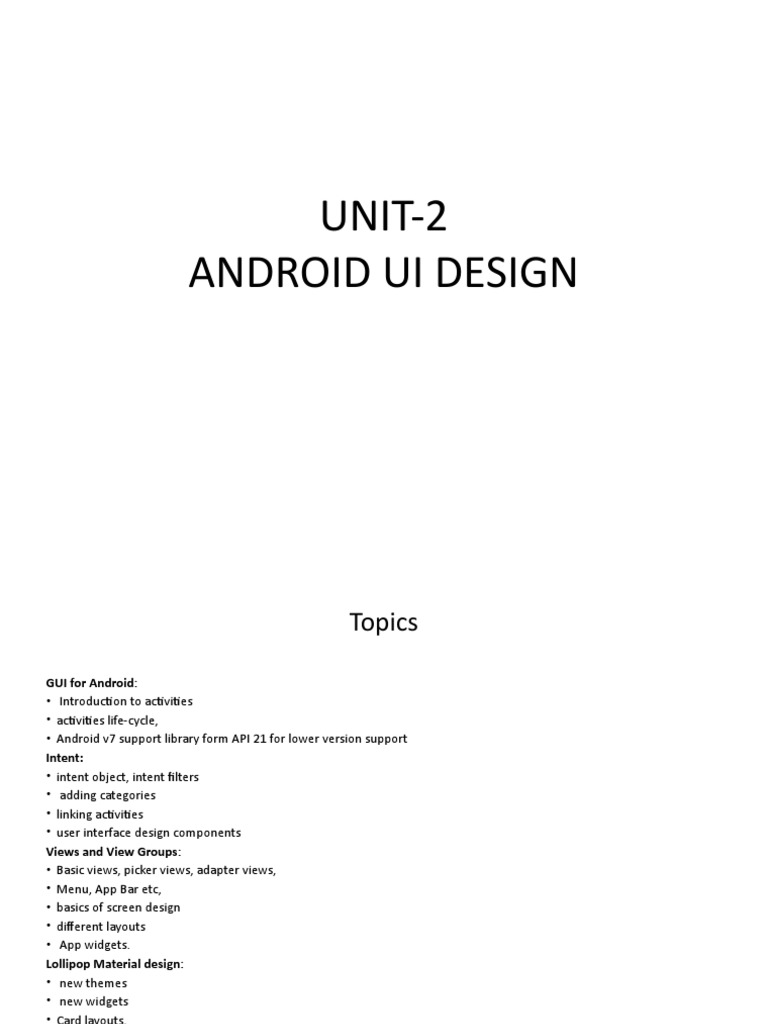 Mad Unit2 | PDF | Menu (Computing) | Android (Operating System)