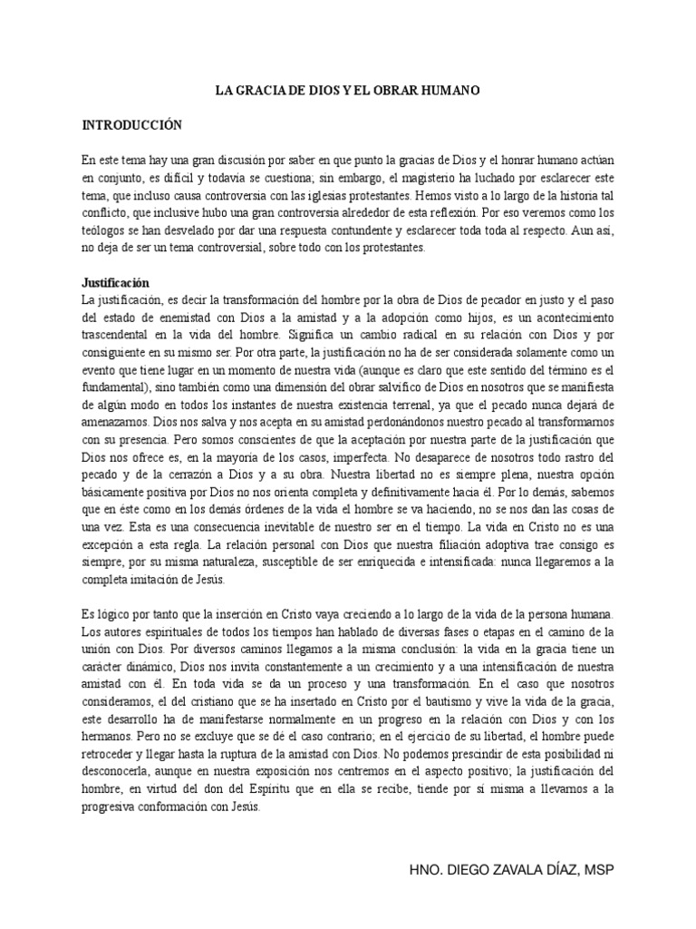 El Obrar Humano | PDF | Gracia divina | Justificación (teología)