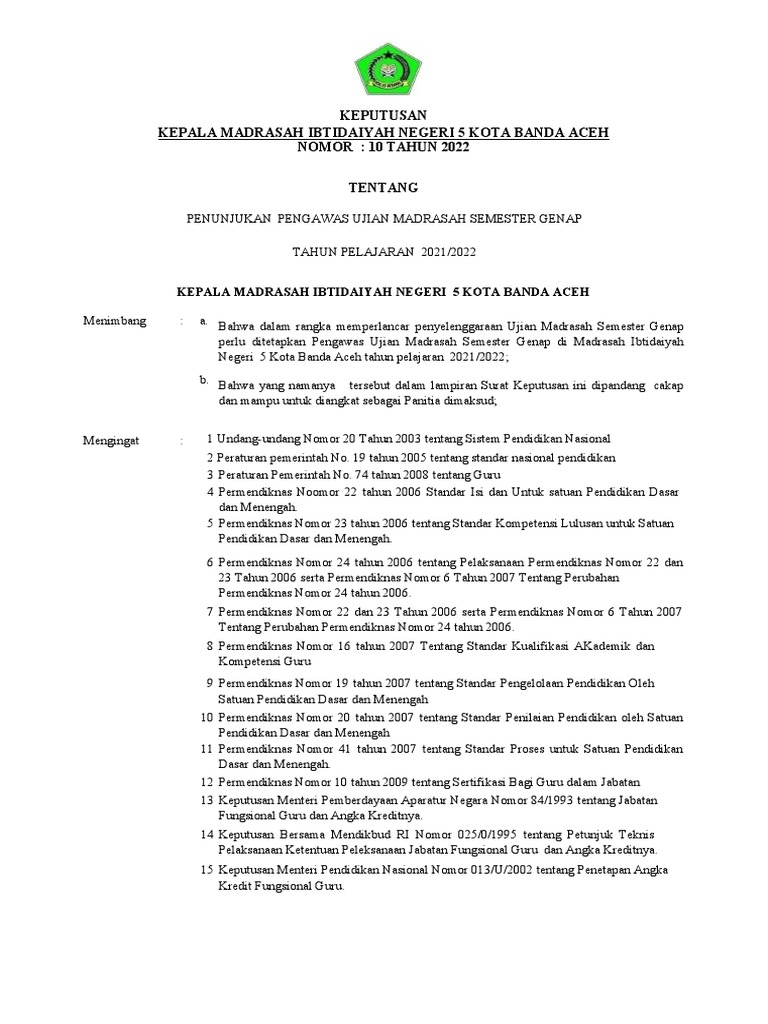 SK Pengawas Uam | PDF