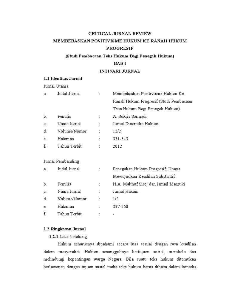 Positivisme Hukum dan Keadilan Progresif | PDF