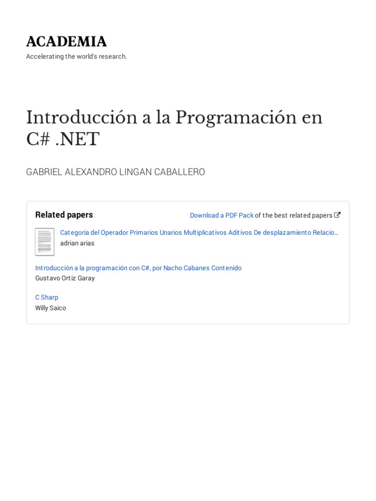 Programacion en C Sharp Por BLT Introduccion A La Programacion en CSharp20190618-23527-12odjvu ...