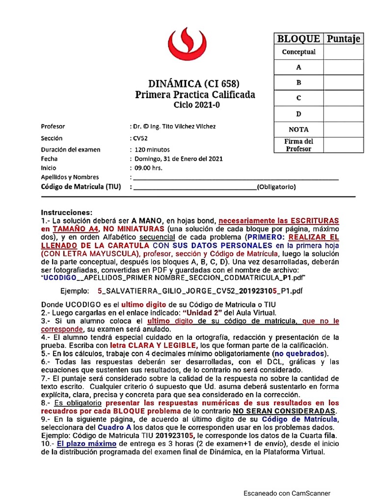 PC1 Dinamica | PDF