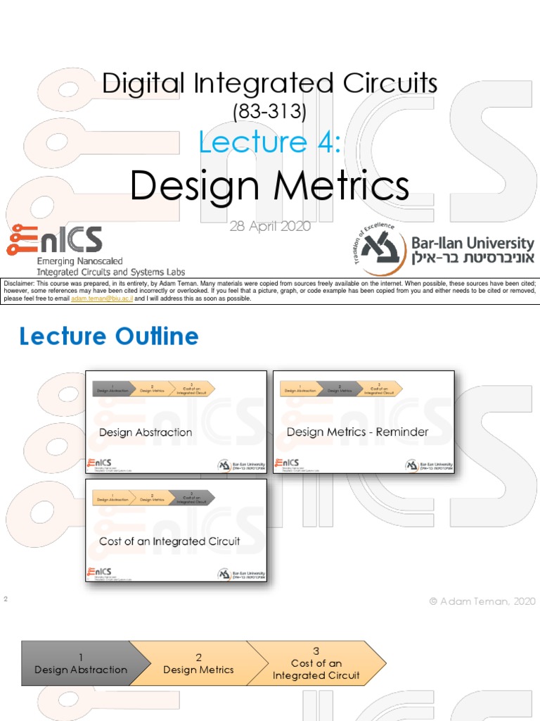 Lecture 4 Design Metrics 2020 | PDF | Electronic Circuits | Integrated ...