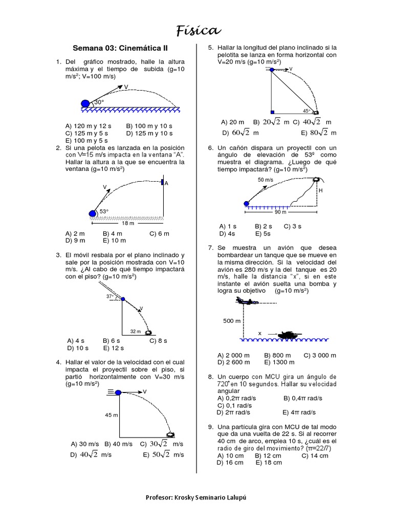 Cinemática 2 | PDF | Aceleración | Velocidad