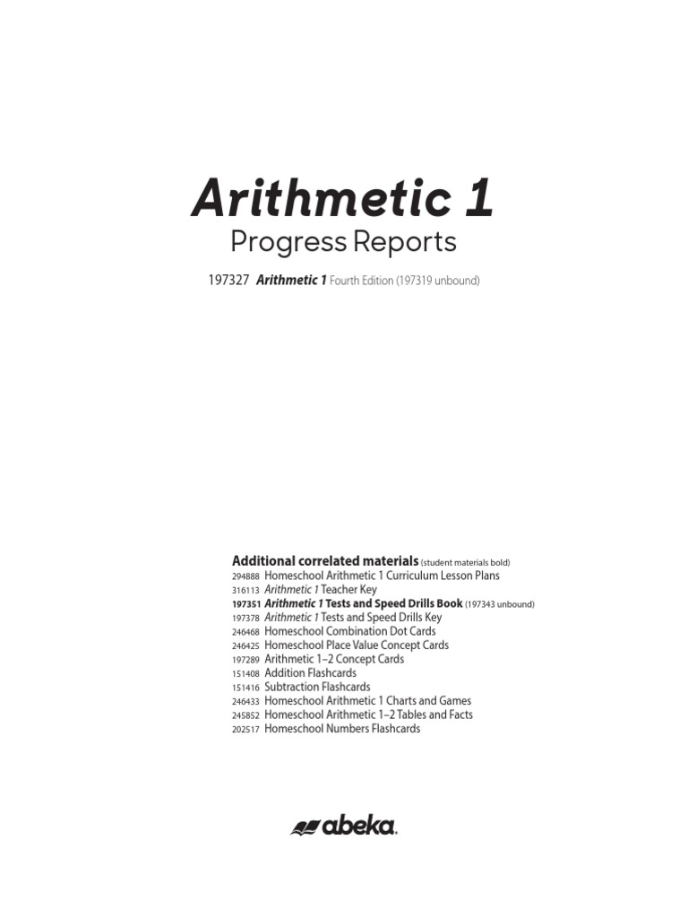 Arithmetic 1 Online Prs Pdf Arithmetic Homeschooling