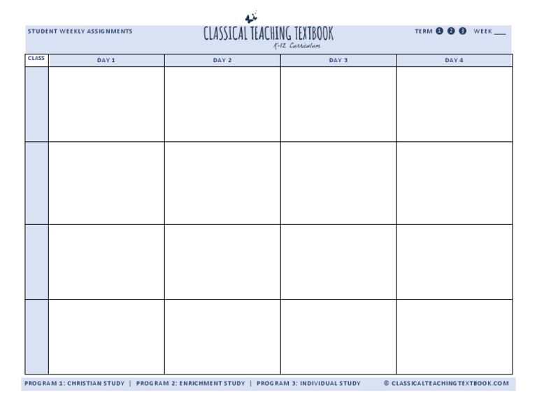 Student Weekly Assignment Booklet | PDF
