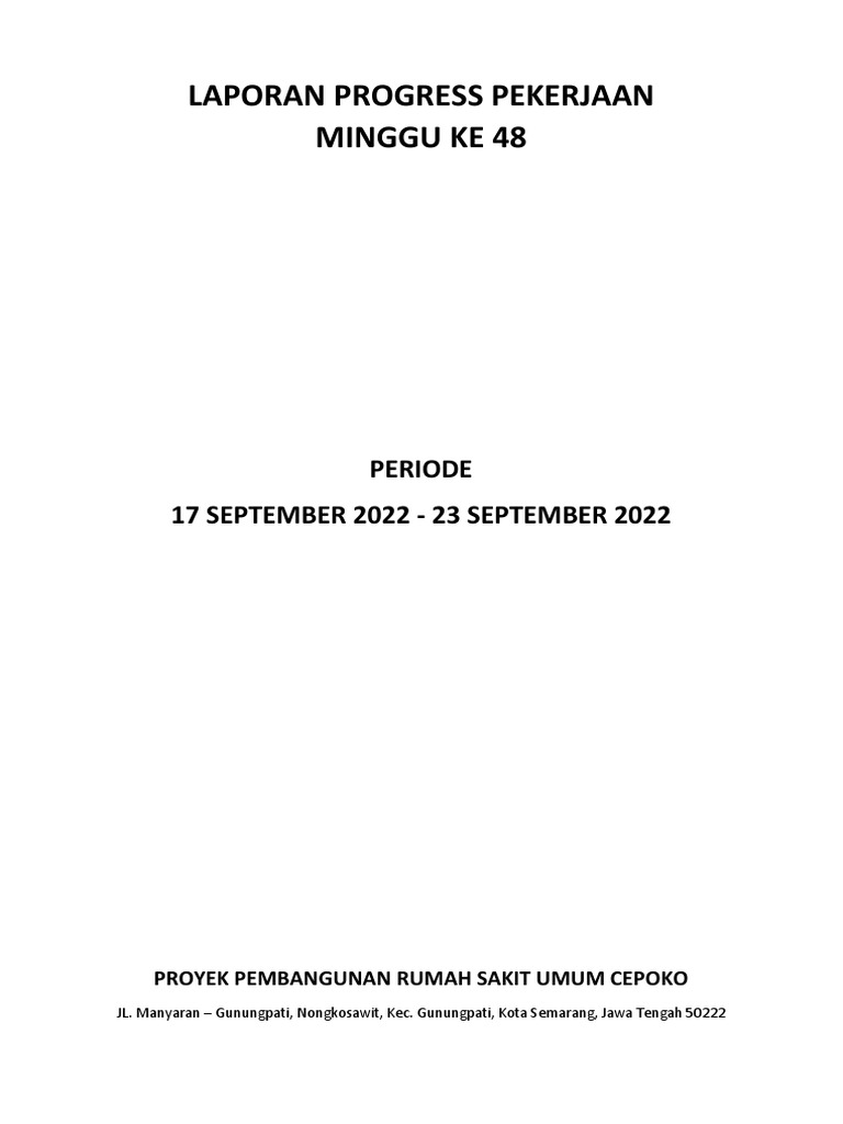 Laporan Progress Minggu 48 | PDF