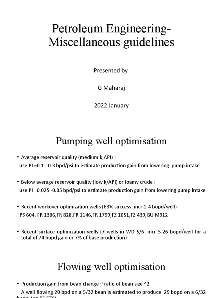 Petroleum Engineering Misc Guidelines Jan 2022 | Download Free PDF ...