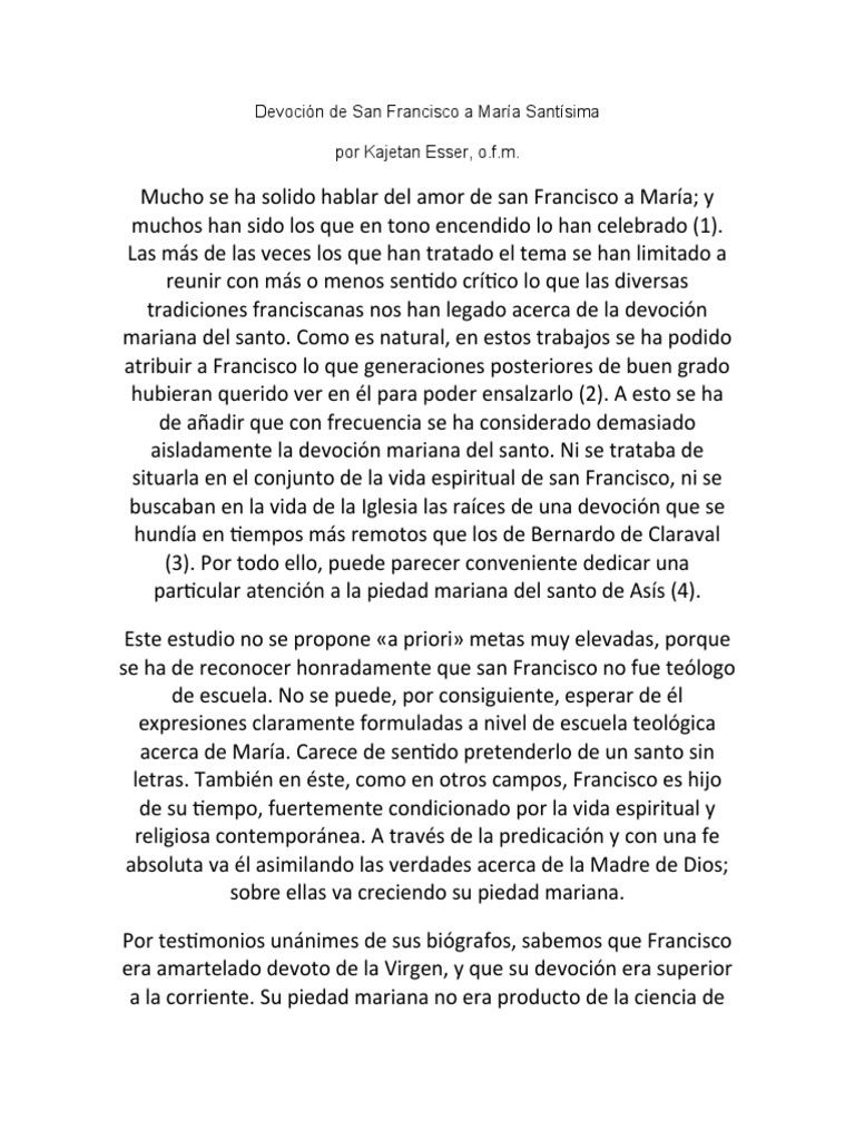 Devoción de San Francisco A María Santísima 2 | PDF | María, madre de ...