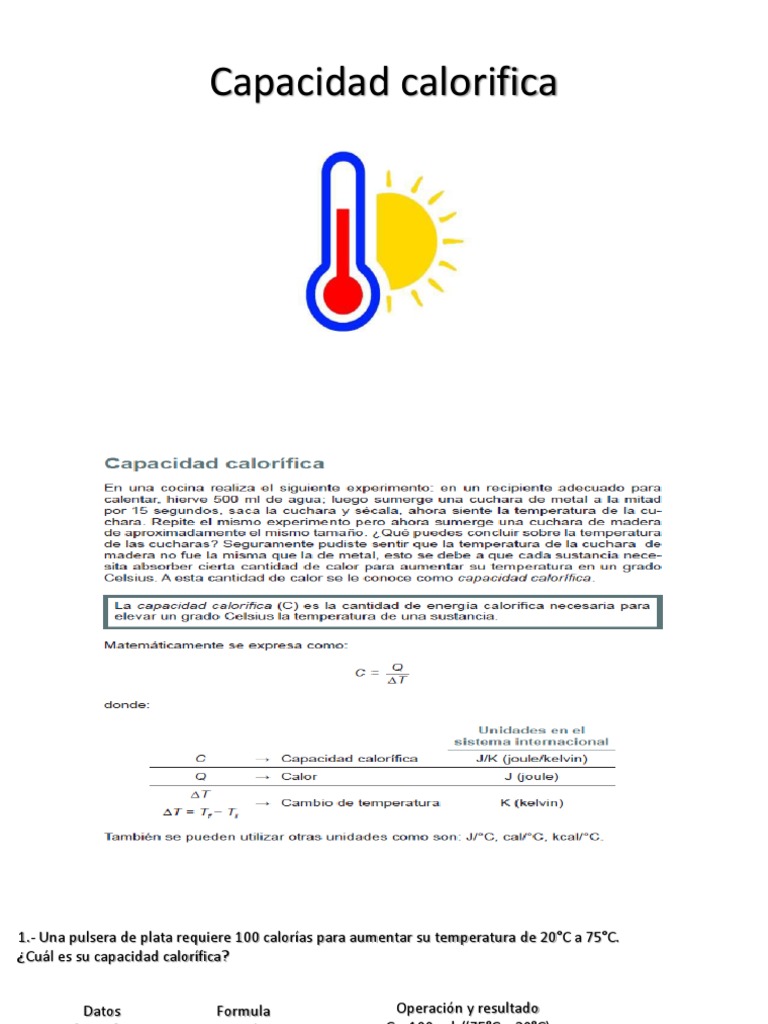 Capacidad Calorifica | PDF