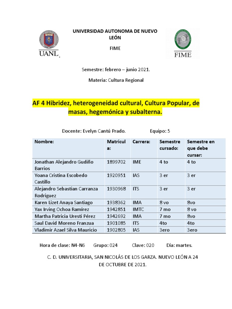 AF2. Equipo No. 5 | PDF | Antonio Gramsci | Hegemonía