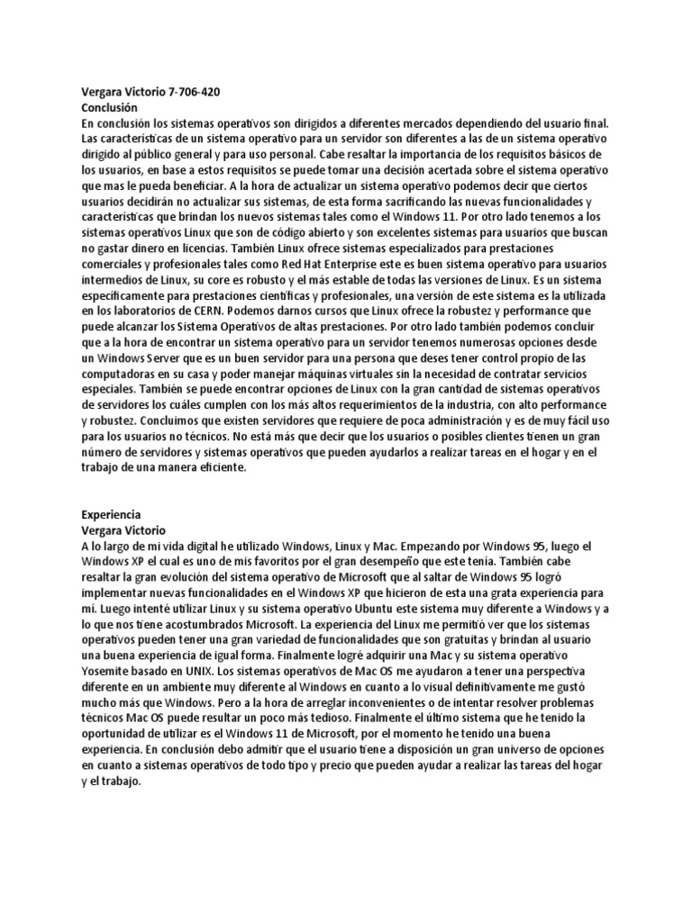 Conclusion | PDF | Microsoft Windows | Servidor (Computación)
