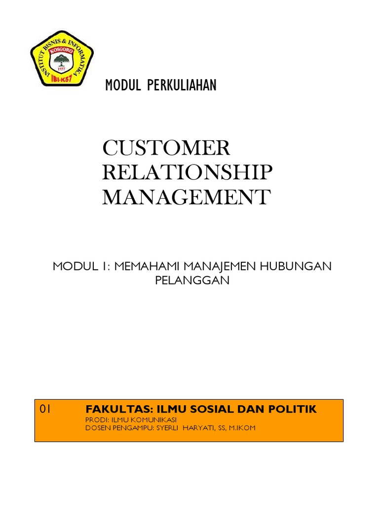 Modul 1 Customer Relationship Management 2021 | PDF