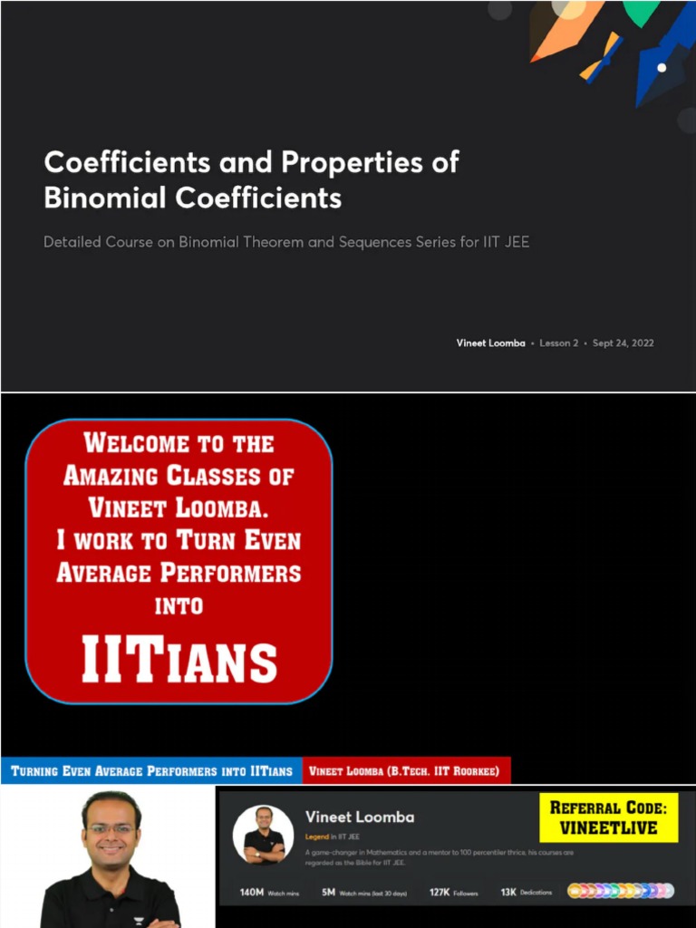 Coefficients and Properties of Binomial Coefficients With Anno | PDF