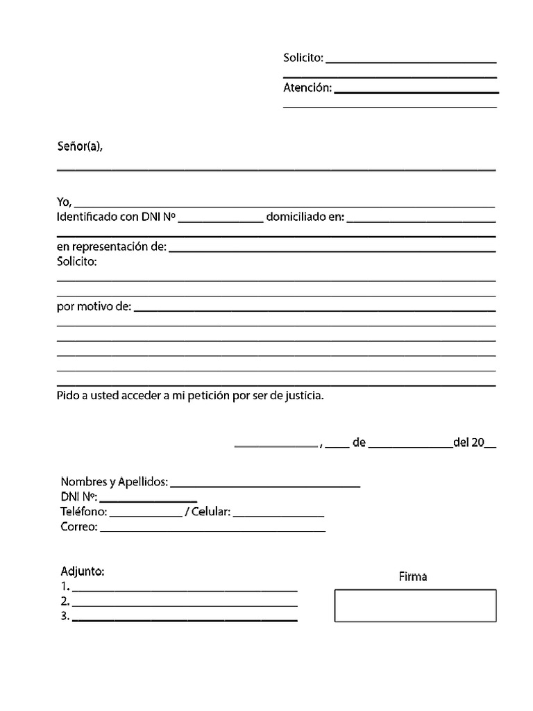 Modelo Solicitud Simple para Rellenar | PDF