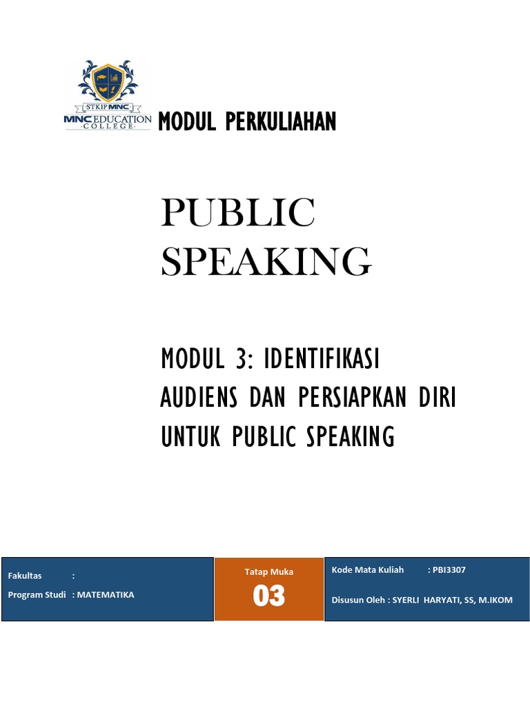 Modul 3 Public Speaking - Pbi | PDF